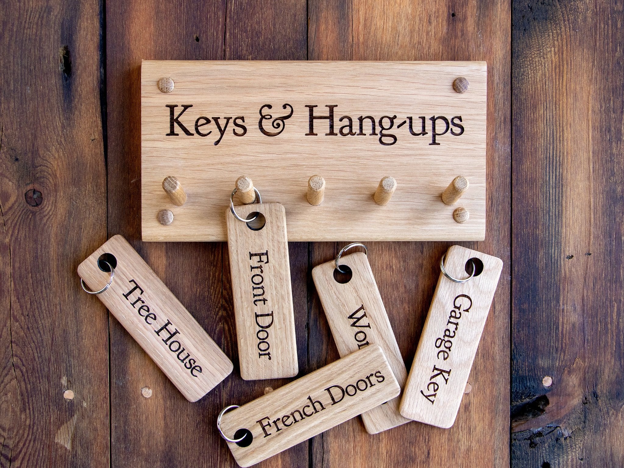 Oak Personalised Key Rack - Timbersmiths